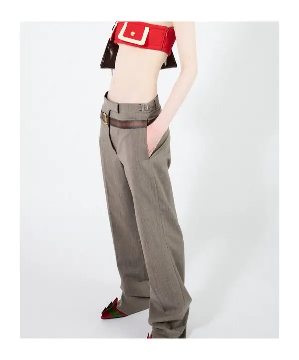 Prada Belt-detailed Pleated Trousers