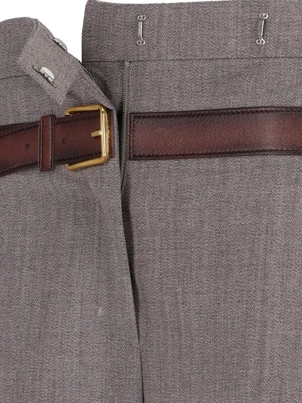 Prada Belt-detailed Pleated Trousers