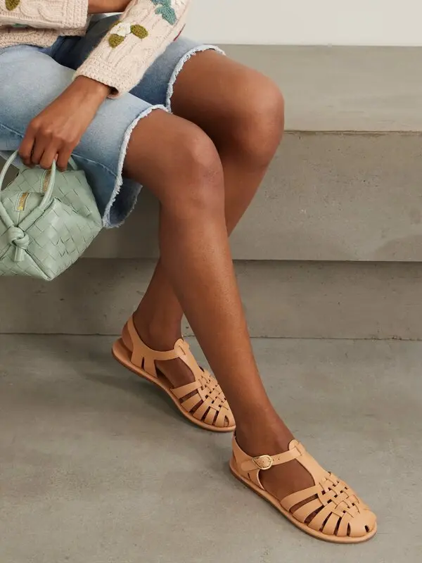 ANCIENT GREEK SANDALS Nomi" Fisherman Sandals - Beige
