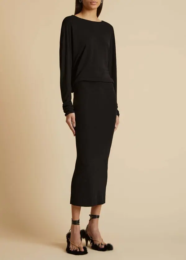 Khaite Trina Long-sleeved Open-back Midi Dress