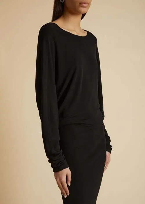 Khaite Trina Long-sleeved Open-back Midi Dress