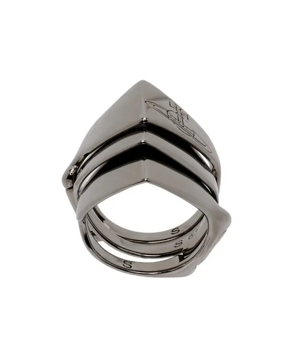 VIVIENNE WESTWOOD Silver Tone Multi-finger Ring - Gray