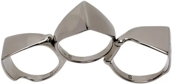 VIVIENNE WESTWOOD Silver Tone Multi-finger Ring - Gray