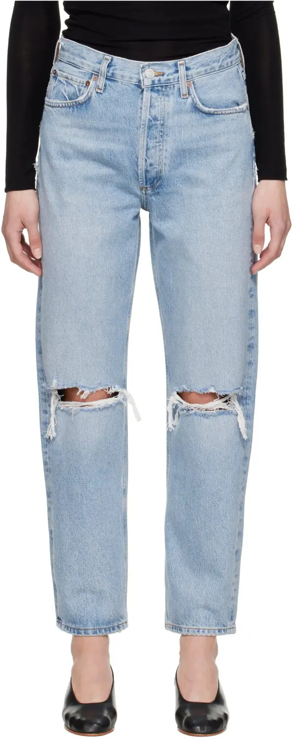 AGOLDE Ripped Light Wash Jeans