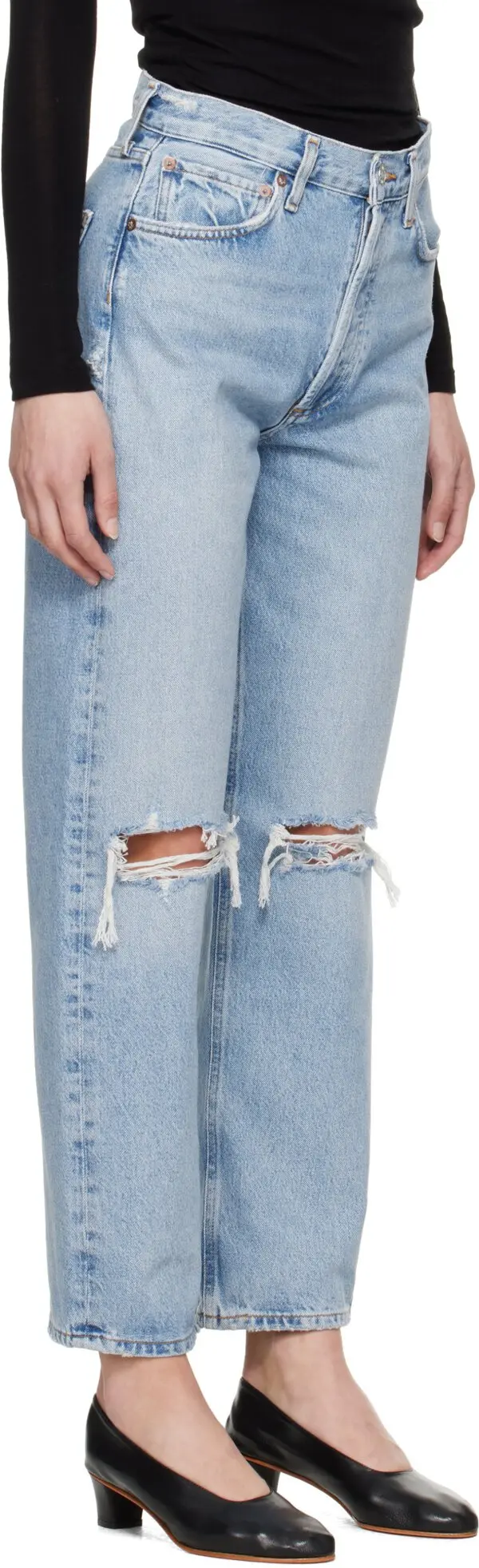 AGOLDE Ripped Light Wash Jeans
