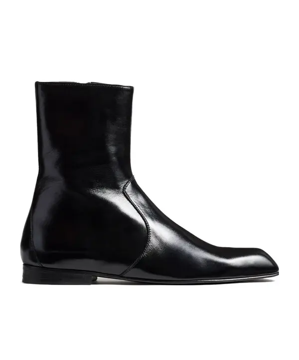 Khaite Colt Zip Square Toe Boots
