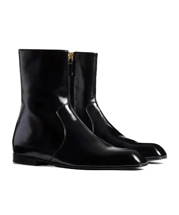 Khaite Colt Zip Square Toe Boots