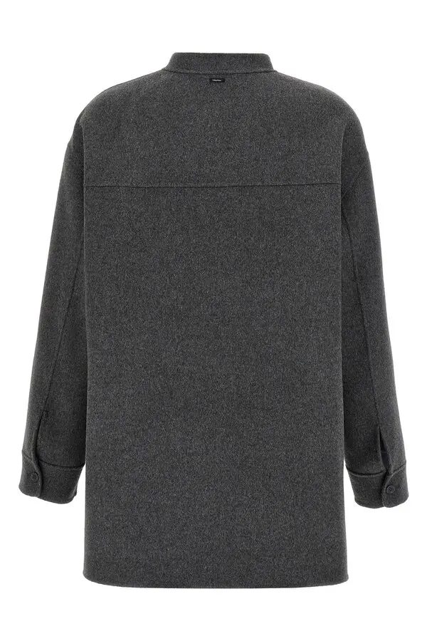 Max Mara Crewneck Button-up Coat