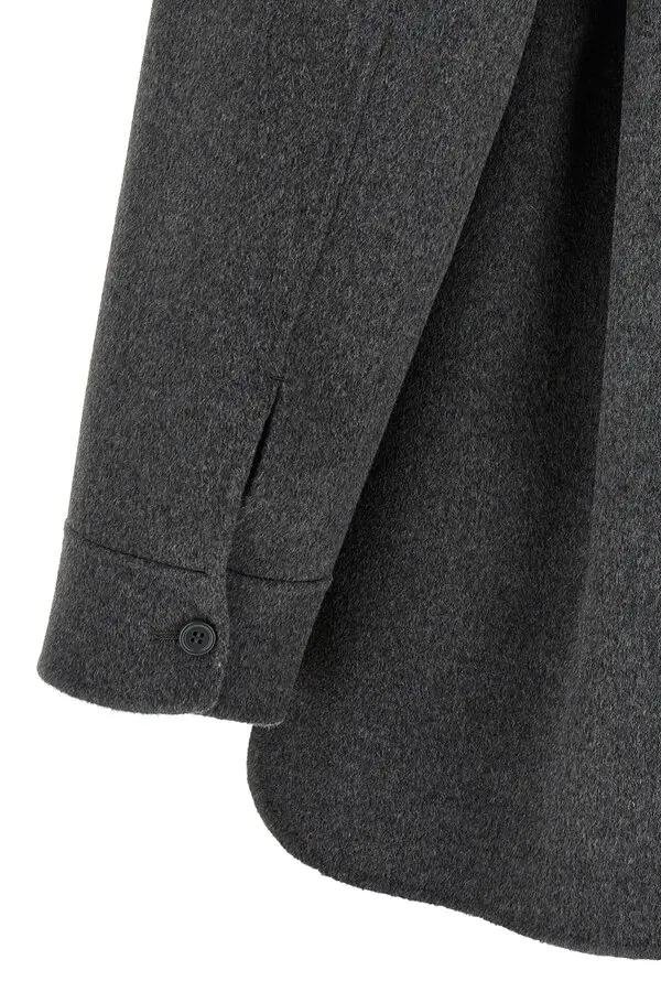 Max Mara Crewneck Button-up Coat