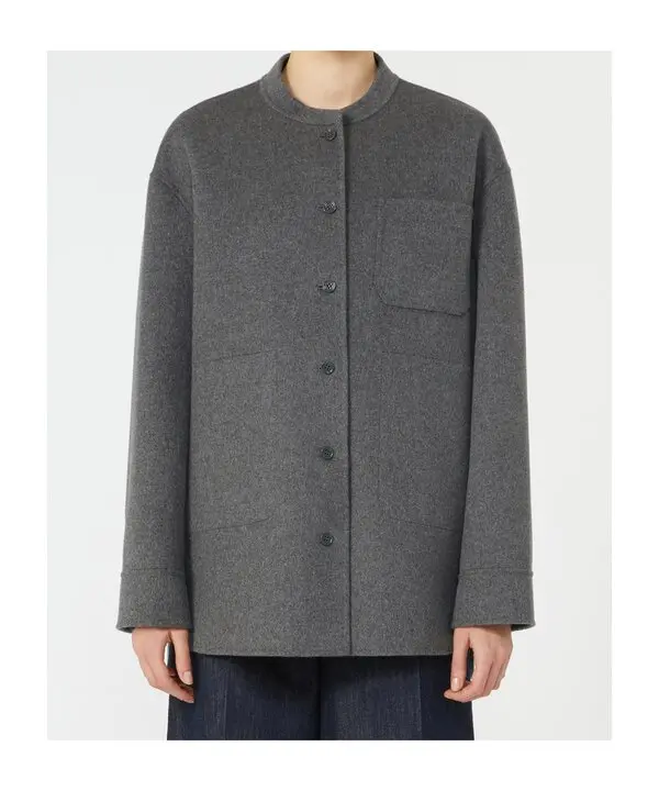 Max Mara Crewneck Button-up Coat
