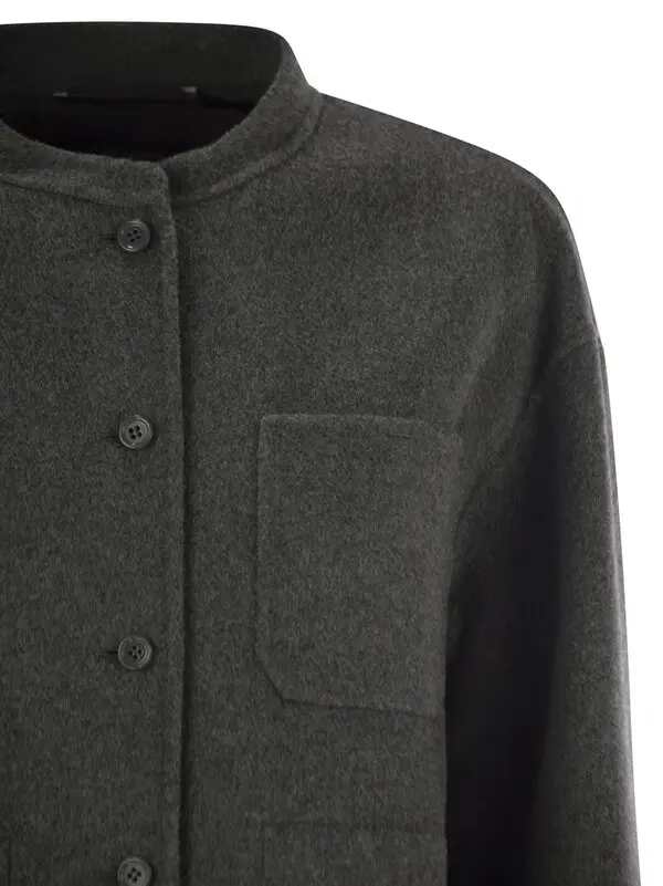 Max Mara Crewneck Button-up Coat