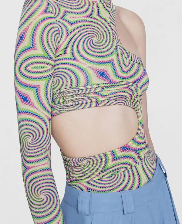 Stella McCartney Printed One-sleeve Top