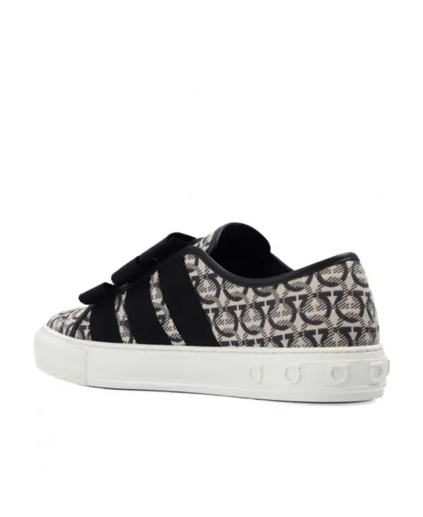 FERRAGAMO Gancini Pattern Jacquard Low Top Sneakers