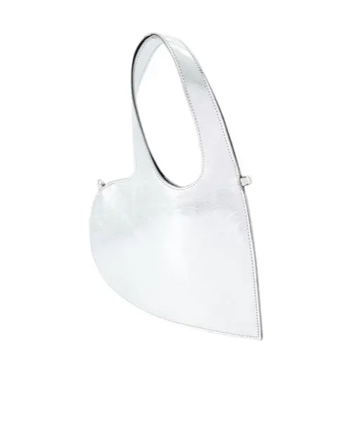 Coperni Metallic Effect Heart Mini Tote Bag - Silver