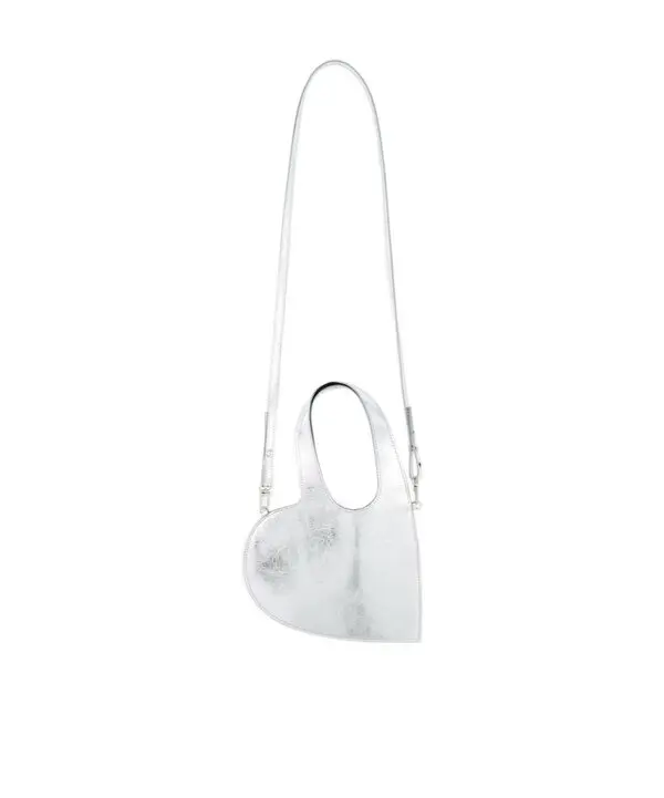 Coperni Metallic Effect Heart Mini Tote Bag - Silver