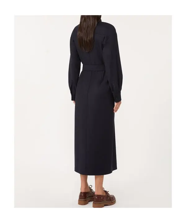 Max Mara Wool Flannel Belted Shirt Dress