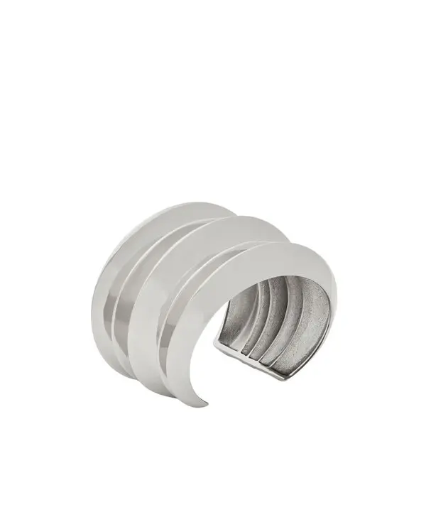 Saint Laurent Stacked Cuff In Metal - Gray