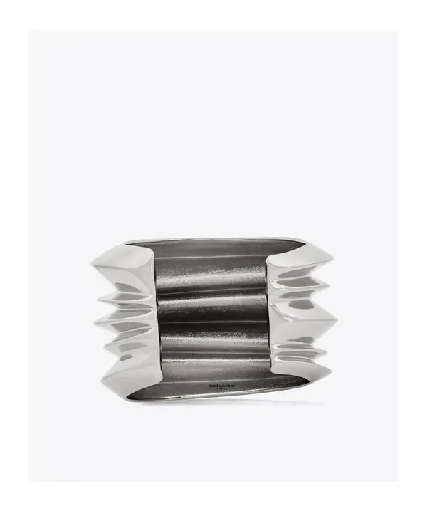 Saint Laurent Stacked Cuff In Metal