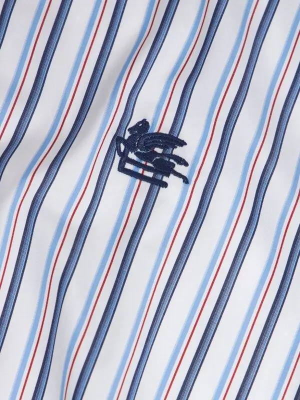 Etro Pegaso Embroidered Striped Shirt