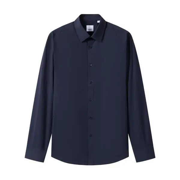 Burberry Slim Fit Stretch Cotton Shirt - Navy