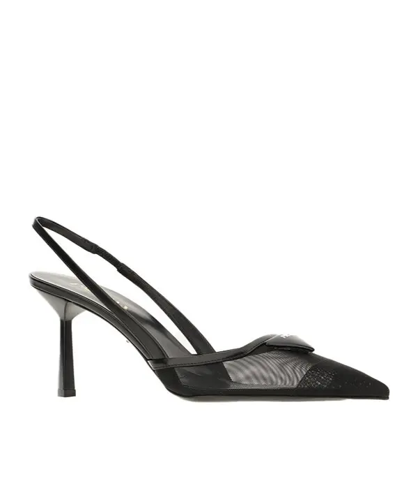 Prada Mesh Panelled Slingback Pumps