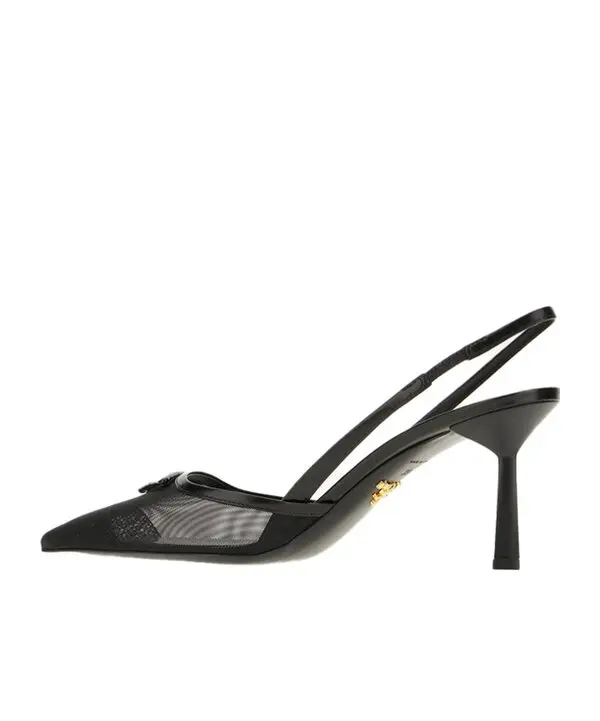 Prada Mesh Panelled Slingback Pumps