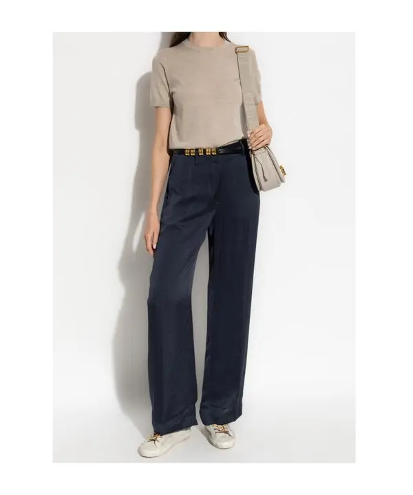 Theory Straight Leg Pleated Trousers