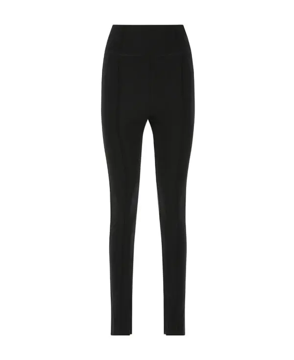 ROTATE BY BIRGER CHRISTENSEN Pleat-seam Stretch Leggings - Black