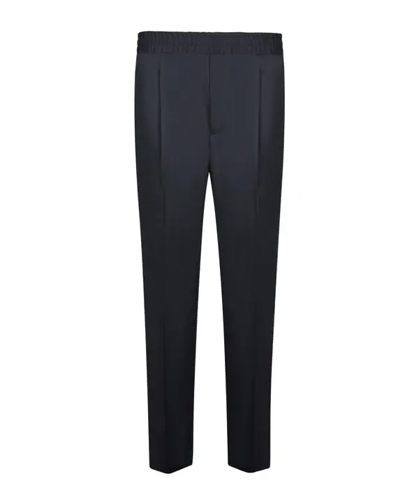 Zegna Elastic Waist Straight-leg Pants - Blue