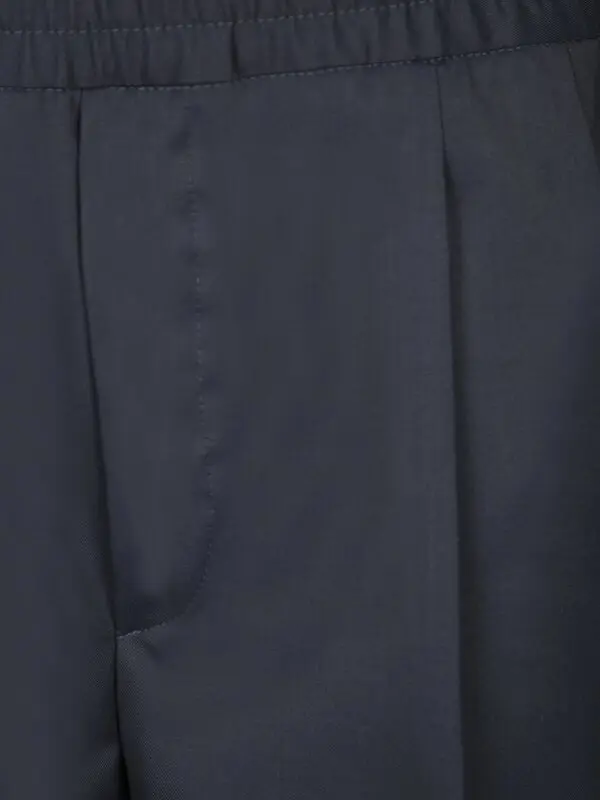 Zegna Elastic Waist Straight-leg Pants - Blue