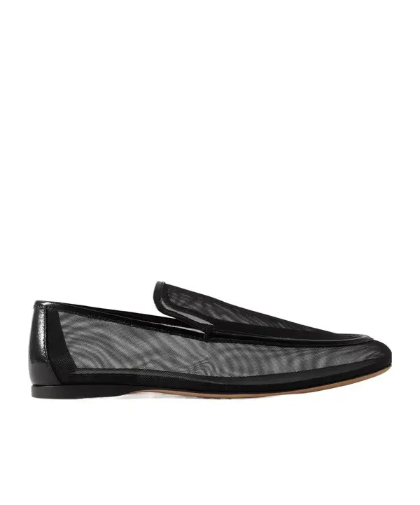 Khaite Round-toe Mesh Loafers - Black
