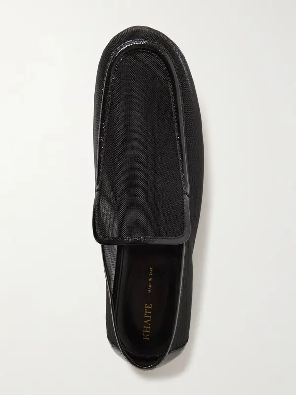 Khaite Round-toe Mesh Loafers - Black