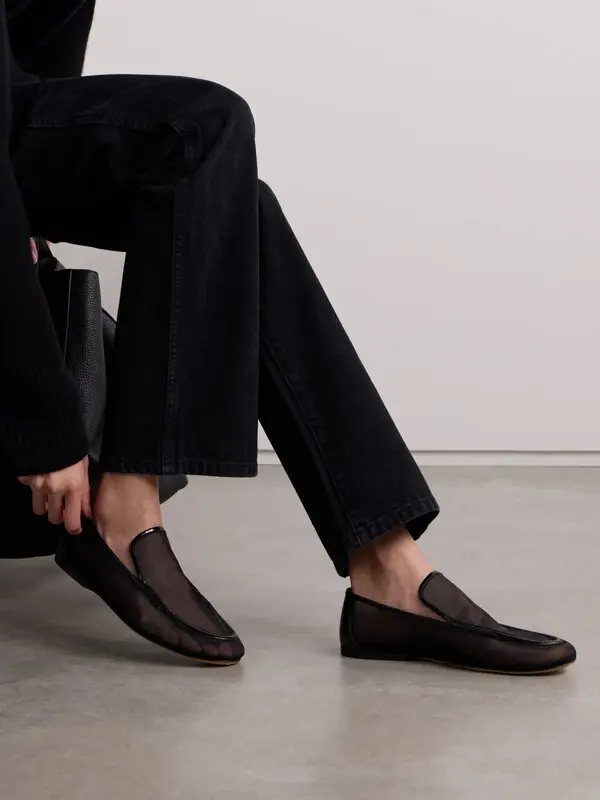 Khaite Round-toe Mesh Loafers - Black