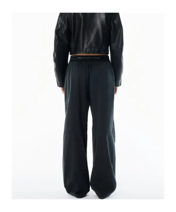 Alexander Wang Logo Waistband Wide Leg Pants