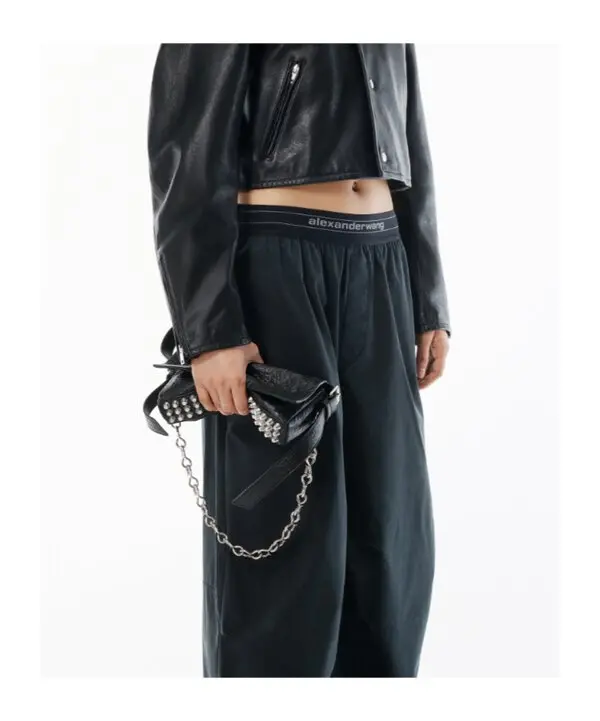 Alexander Wang Logo Waistband Wide Leg Pants