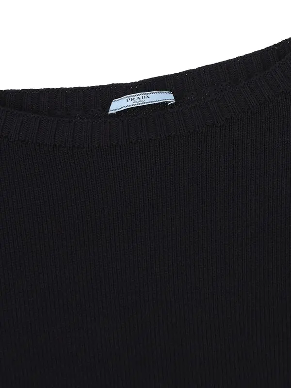 Prada Boat Neck Ribbed Jumper