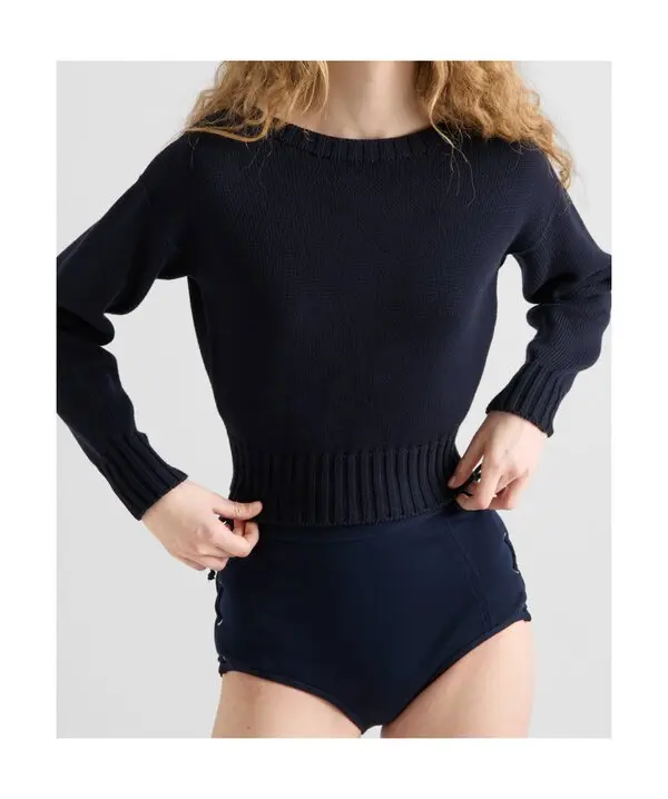 Prada Boat Neck Ribbed Jumper