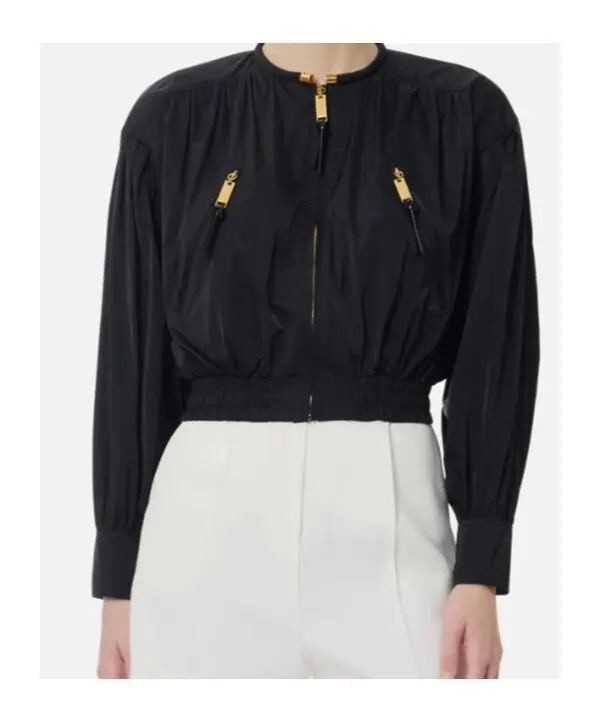 Elisabetta Franchi Zip-up Crewneck Bomber Jacket