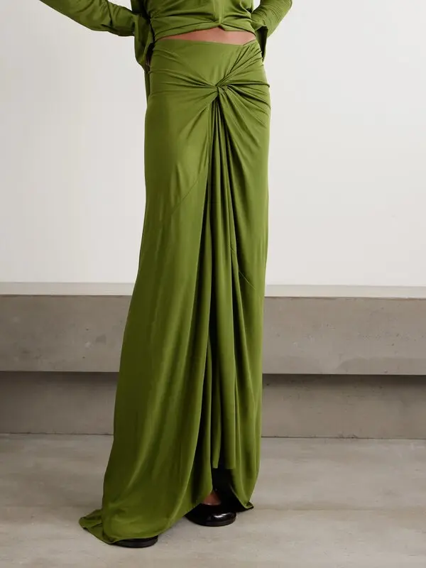 Dries Van Noten Pleated Knit Maxi Dress