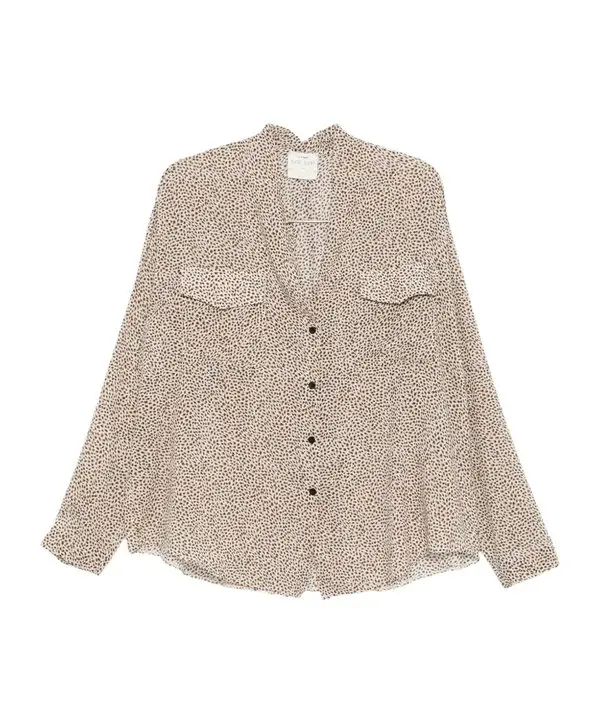 FORTE_FORTE Printed Long Sleeve Shirt - Nude