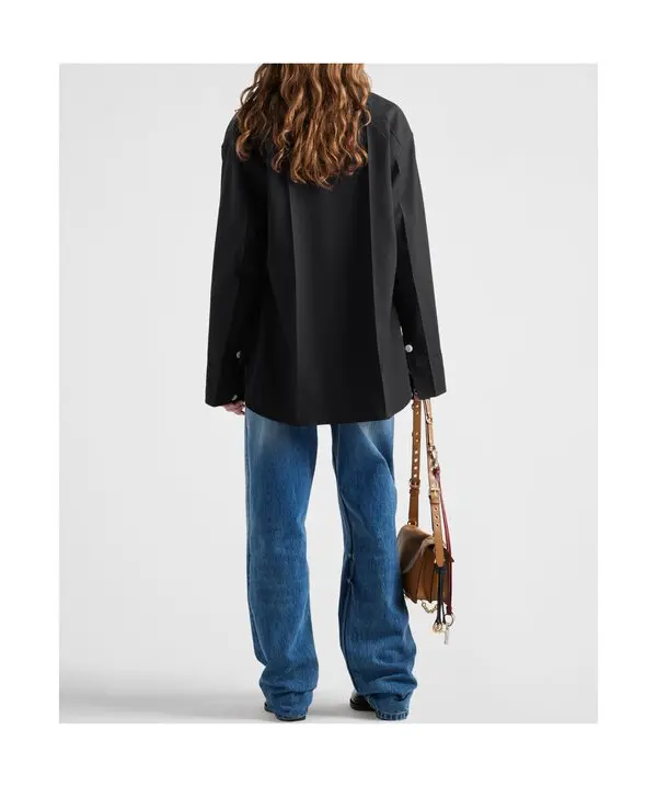 Prada Logo Patch Wide-leg Jeans