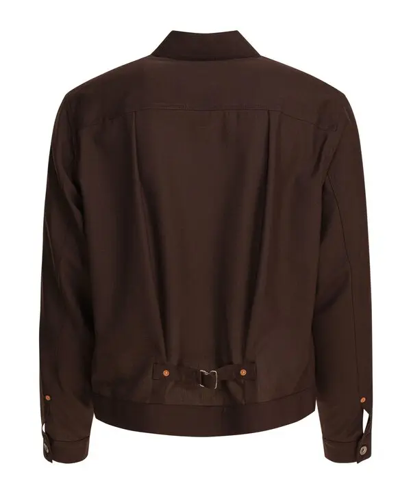 Sacai Buttoned Straight Hem Jacket - Brown
