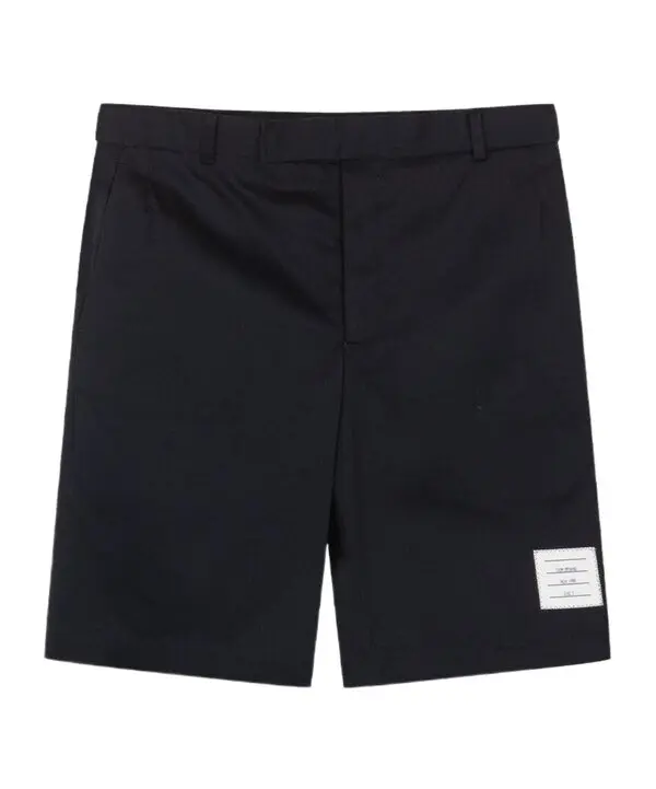 Thom Browne Cotton Twill Unconstructed Chino Shorts - Navy