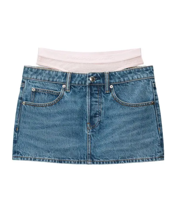 Alexander Wang Prestyle Hotfix Layered Mini Skirt - Indigo