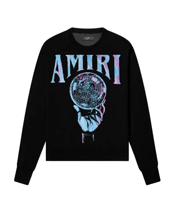 Amiri Logo-print Crew Neck Jumper - Black