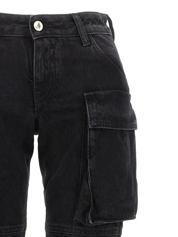Attico Essie Straight-leg Cargo Jeans - Black