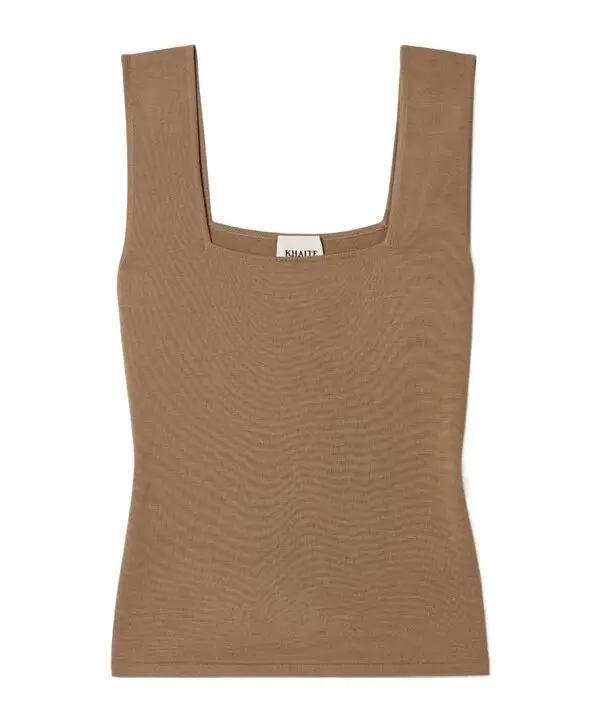 Khaite Square Neck Sani Top - Light Brown