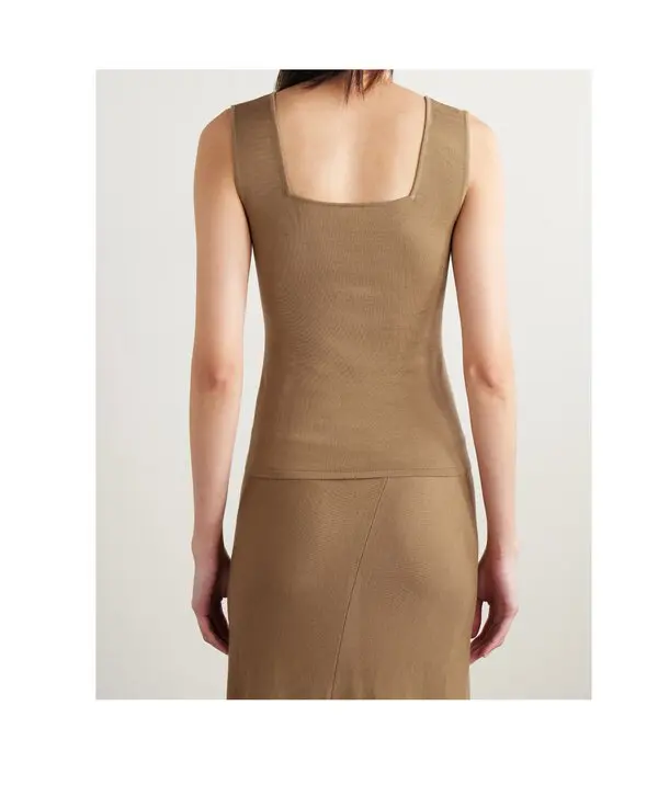 Khaite Square Neck Sani Top - Light Brown