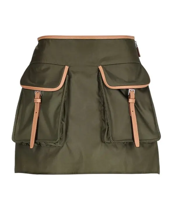Prada Logo Patch Pocket Detail Mini Skirt
