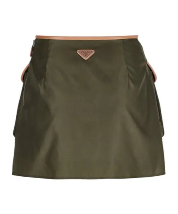 Prada Logo Patch Pocket Detail Mini Skirt
